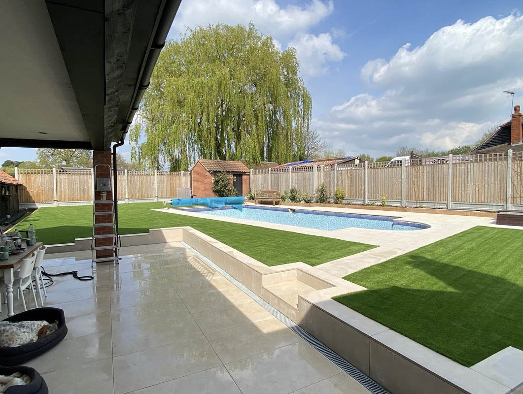 Swimming Pool Case Study – Artificial Grass Installation